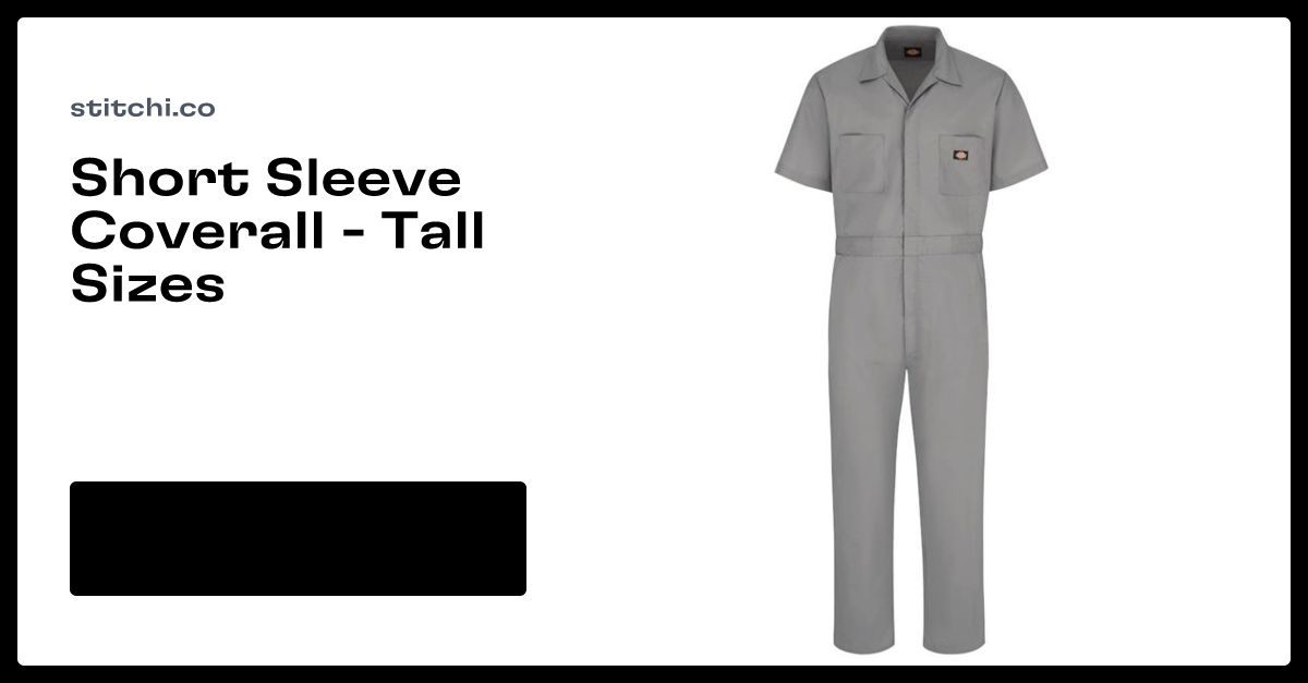 Dickies Short Sleeve Coverall - Tall Sizes - 3339T | Stitchi